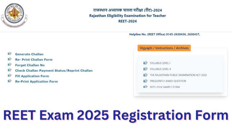 REET Exam 2025 Registration Form: Dates, Link, and Important Details ...